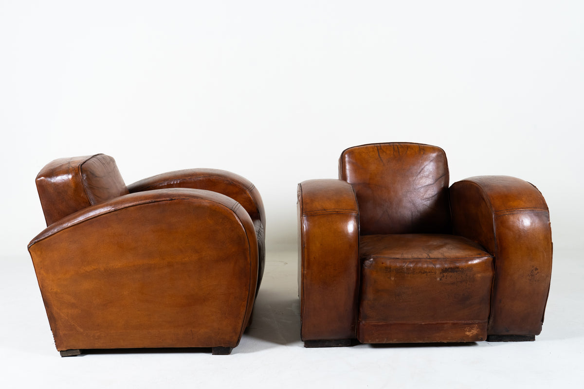 Art deco leather club chair store