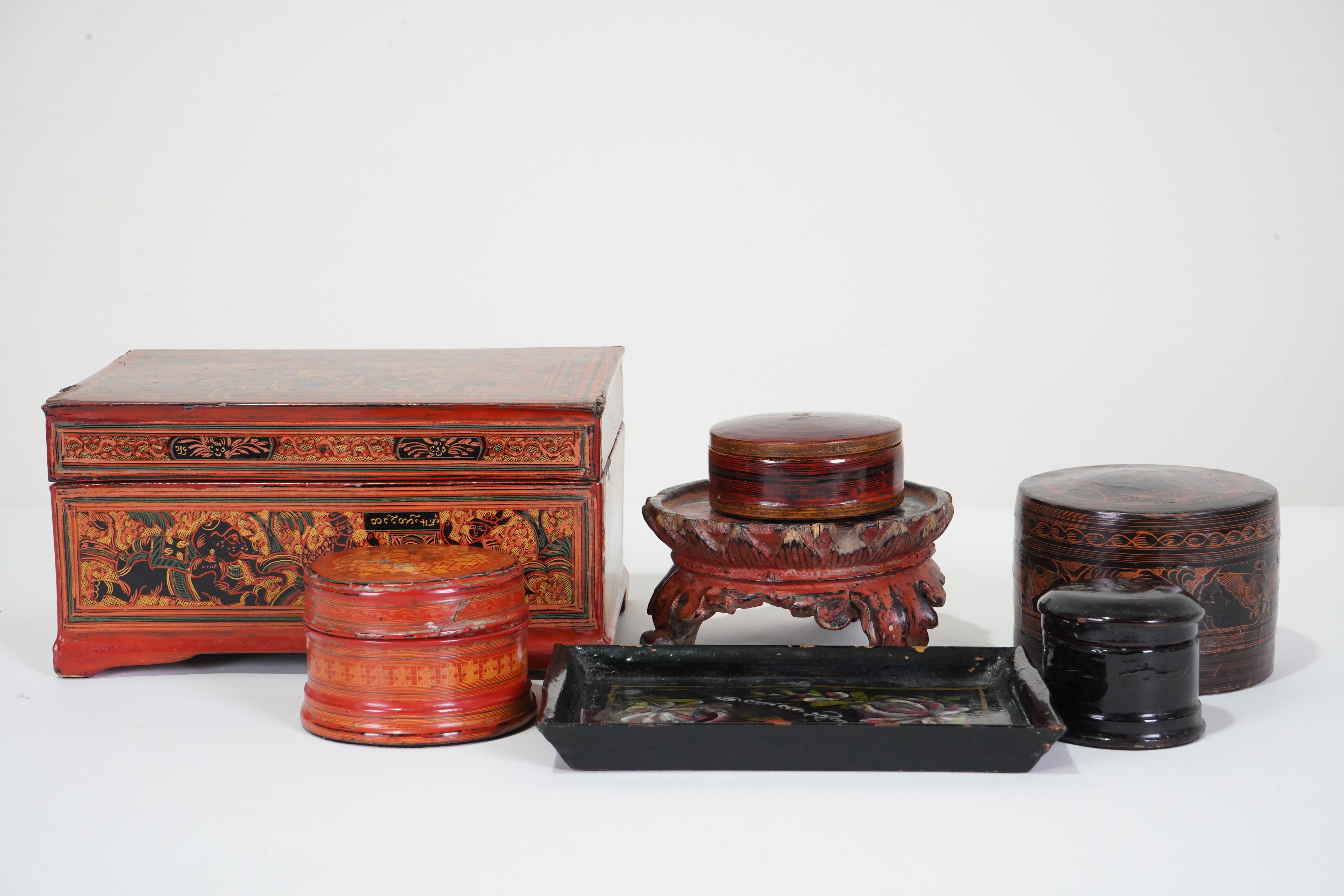 A Collection of Lacquerware Containers